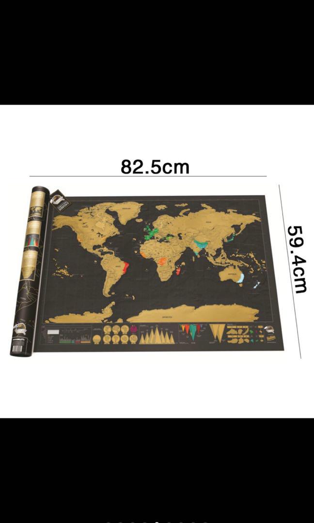 Scratch off world map!!, Furniture & Home Living, Home Decor, Frames ...