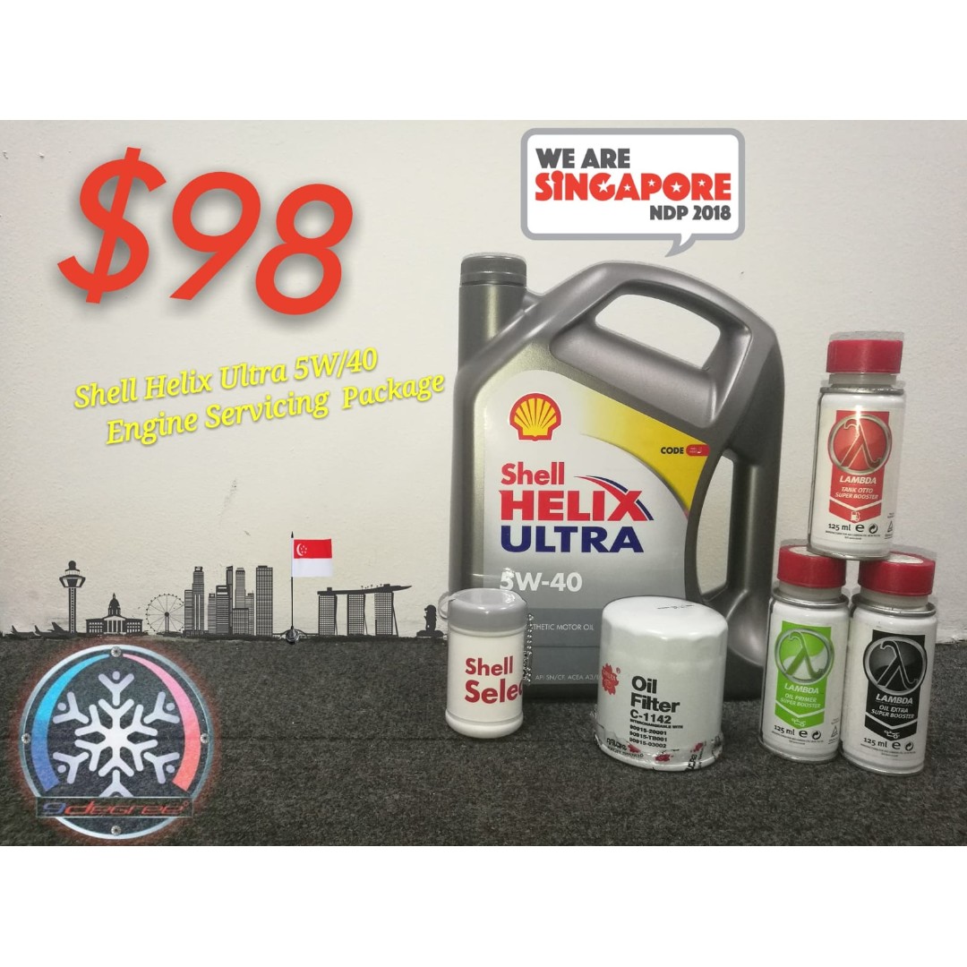 Shell Helix Ultra 5W/40 Engine Servicing Package NDP Promo, Car ...
