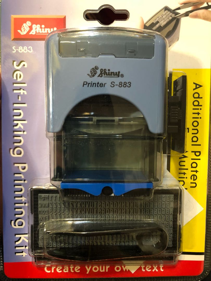 Shiny self inking printing kit brand new, Hobbies & Toys, Stationery ...