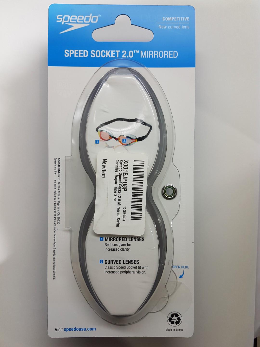 Speedo Speed Socket 2.0 Mirrored Swim Goggles, Sports Equipment, Sports ...