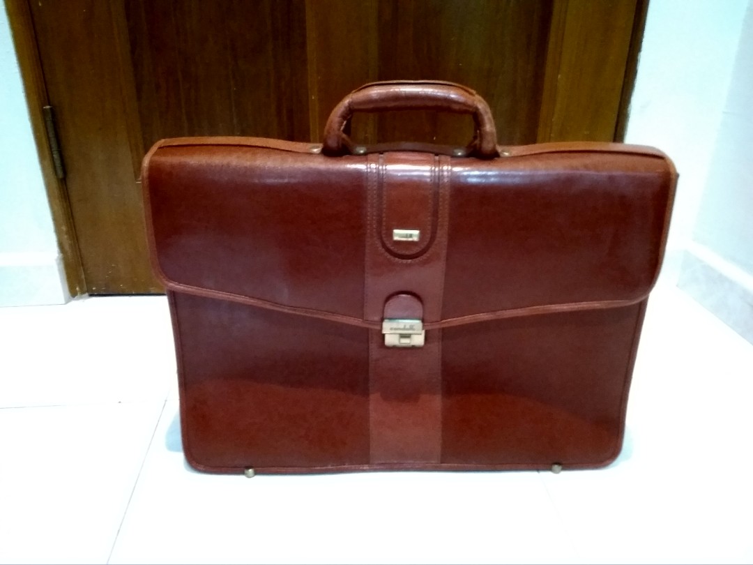 Italian leather briefcase, Luxury, Bags & Wallets on Carousell
