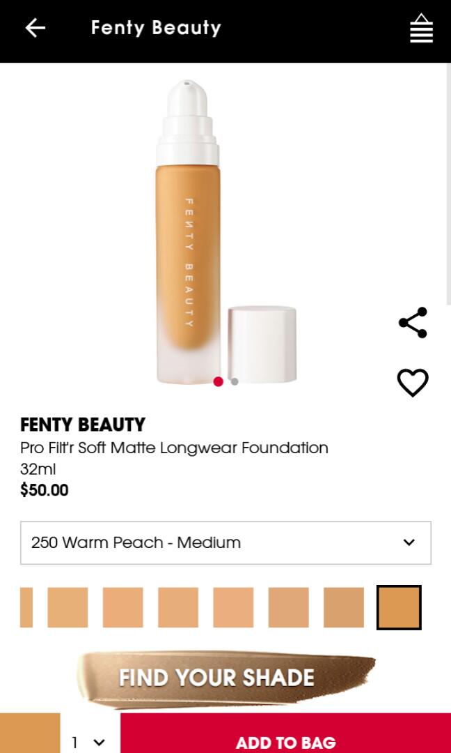 Fenty Beauty Foundation in Shade 250, Beauty & Personal Care, Face ...