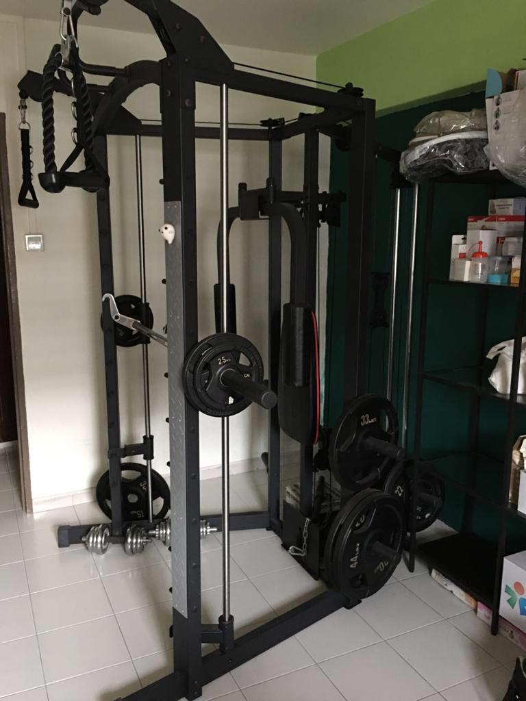 Home Gym - Smith Force Set Machine Plus weights , Sports Equipment ...