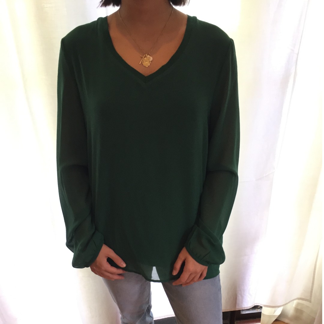 Mango Emerald Green Top, Women's Fashion, Dresses & Sets, Traditional ...
