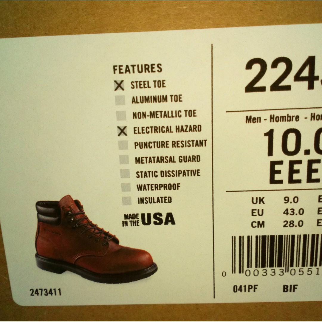 Red wing model 2245. Leather safety boot original made in USA, Men's ...