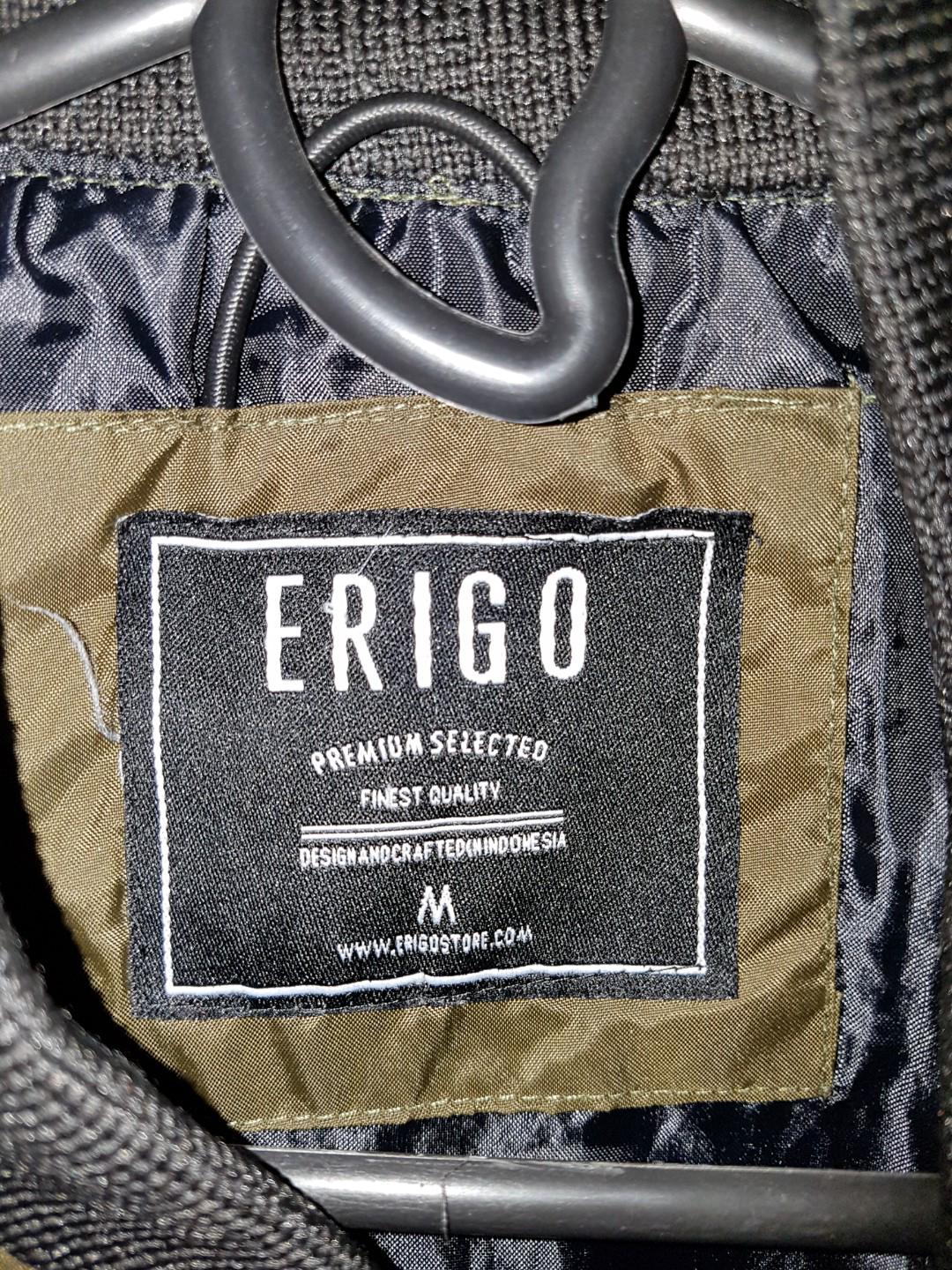 Bomber Jacket Erigo, Fesyen Pria, Pakaian di Carousell