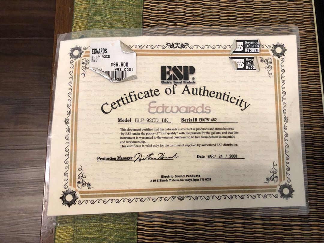 Edwards elp-92cd black Les Paul Copy, Hobbies & Toys, Music & Media ...
