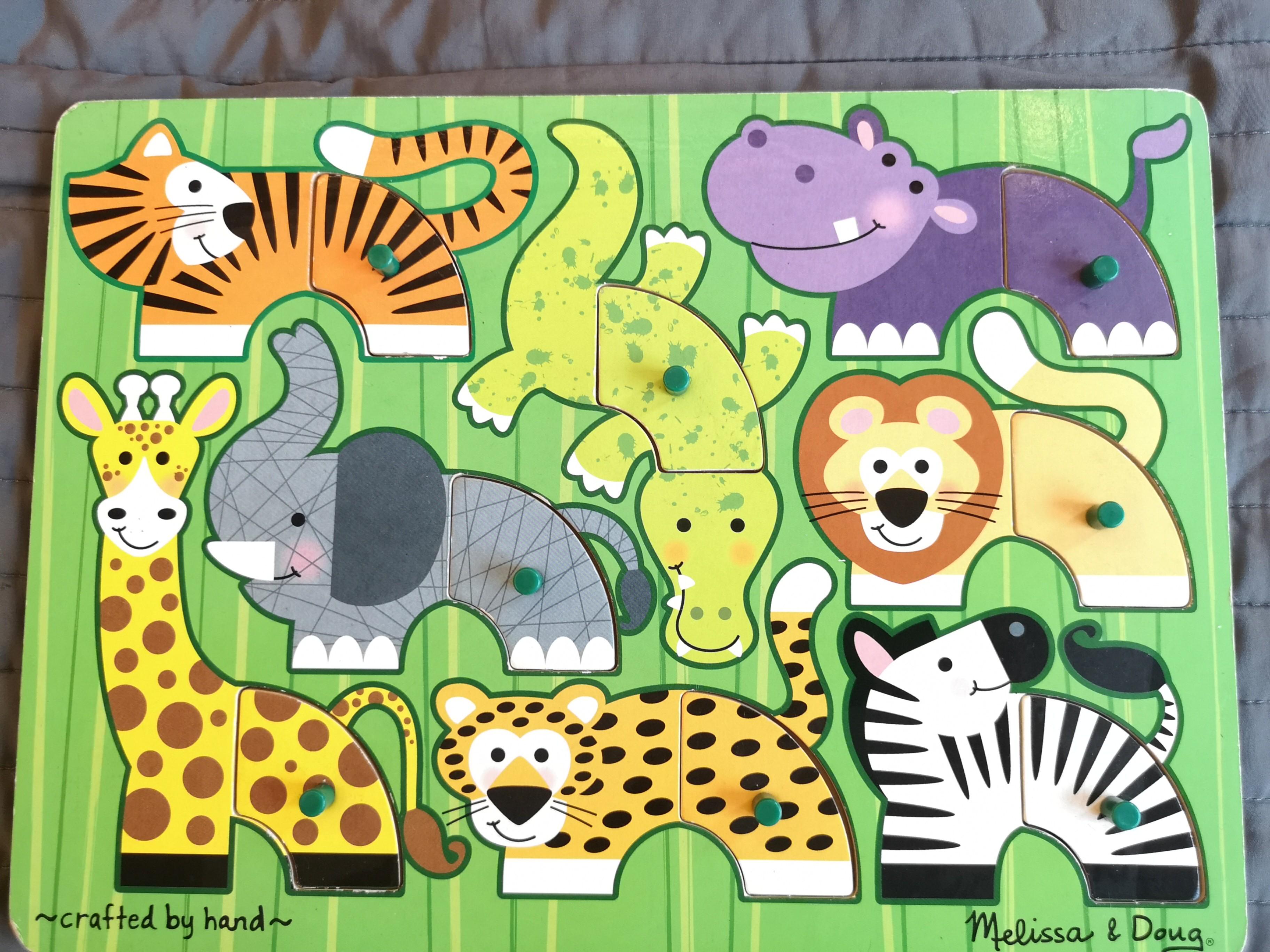 Jungle Animals Matching Puzzle, Hobbies & Toys, Toys & Games on Carousell