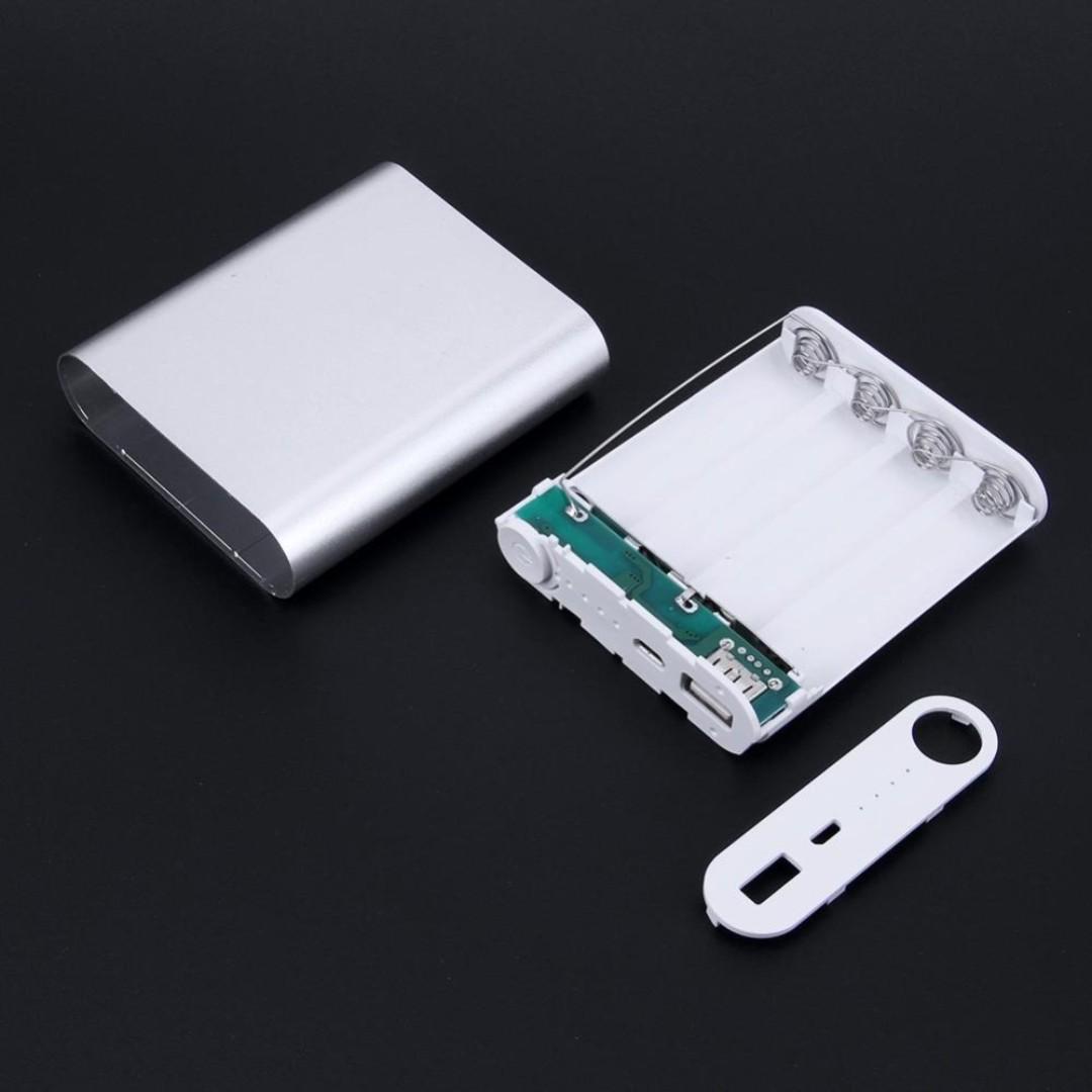 Mini Portable Aluminum Alloy Casing 4 X 18650 Batteries DIY Box with ...