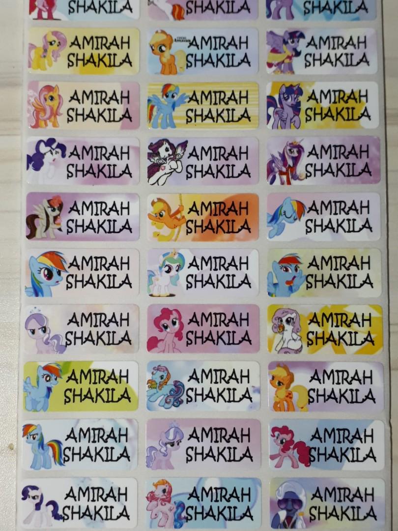My little pony personalised name stickers, Hobbies & Toys, Stationery ...