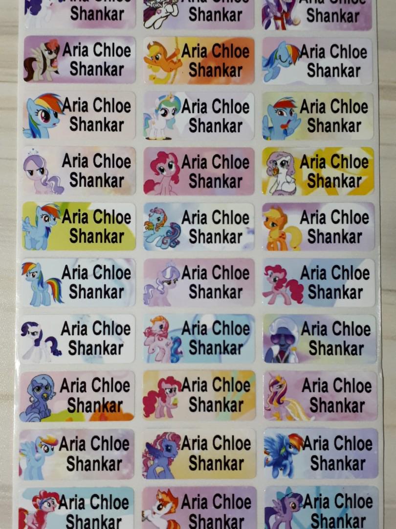My little pony personalised name stickers, Hobbies & Toys, Stationery ...