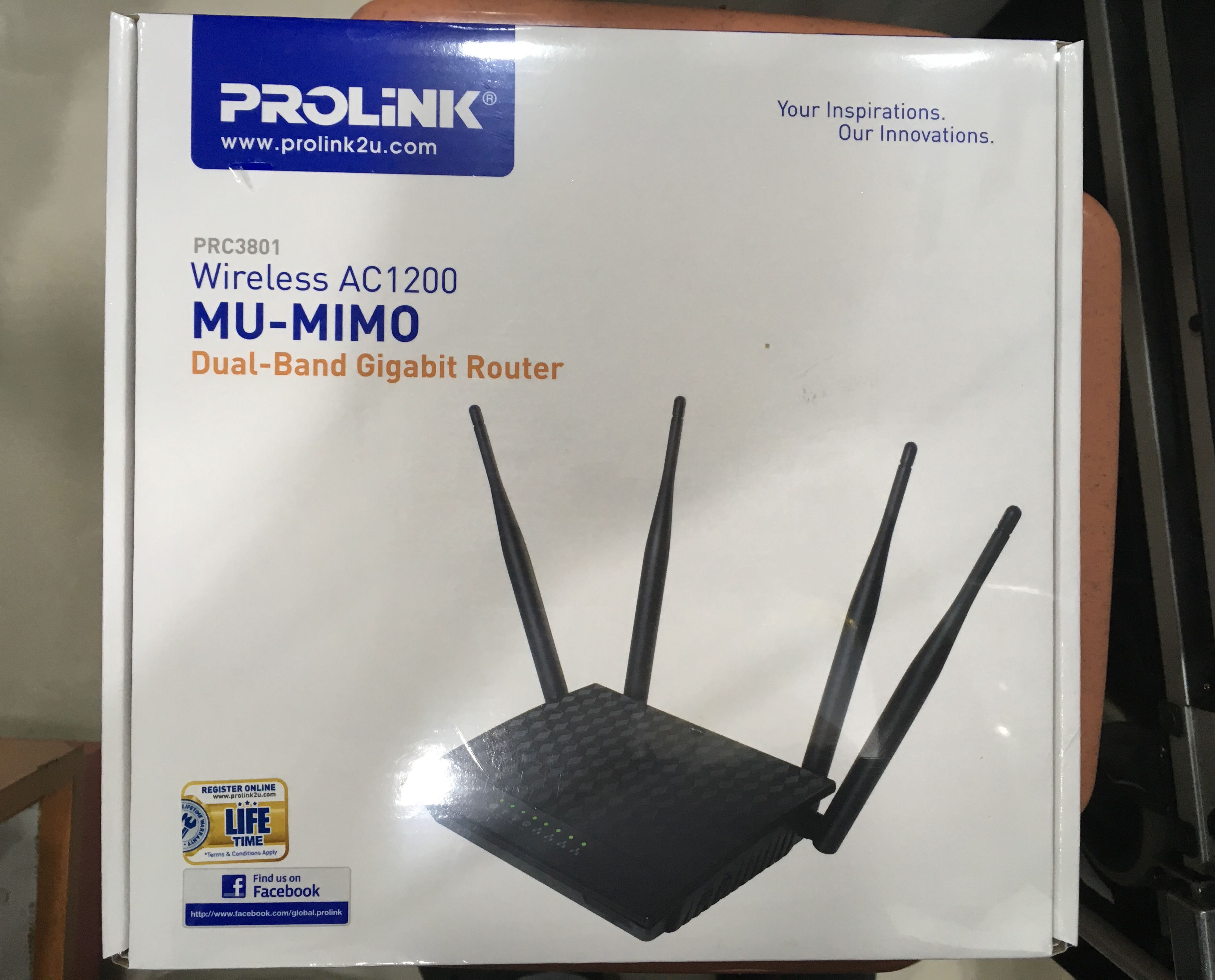 Prolink PRC3801 Wireless AC1200 MU-MIMO Gigabit Router, Computers ...
