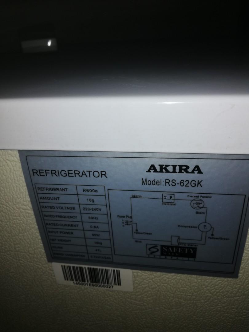Akira mini fridge, TV & Home Appliances, Kitchen Appliances ...