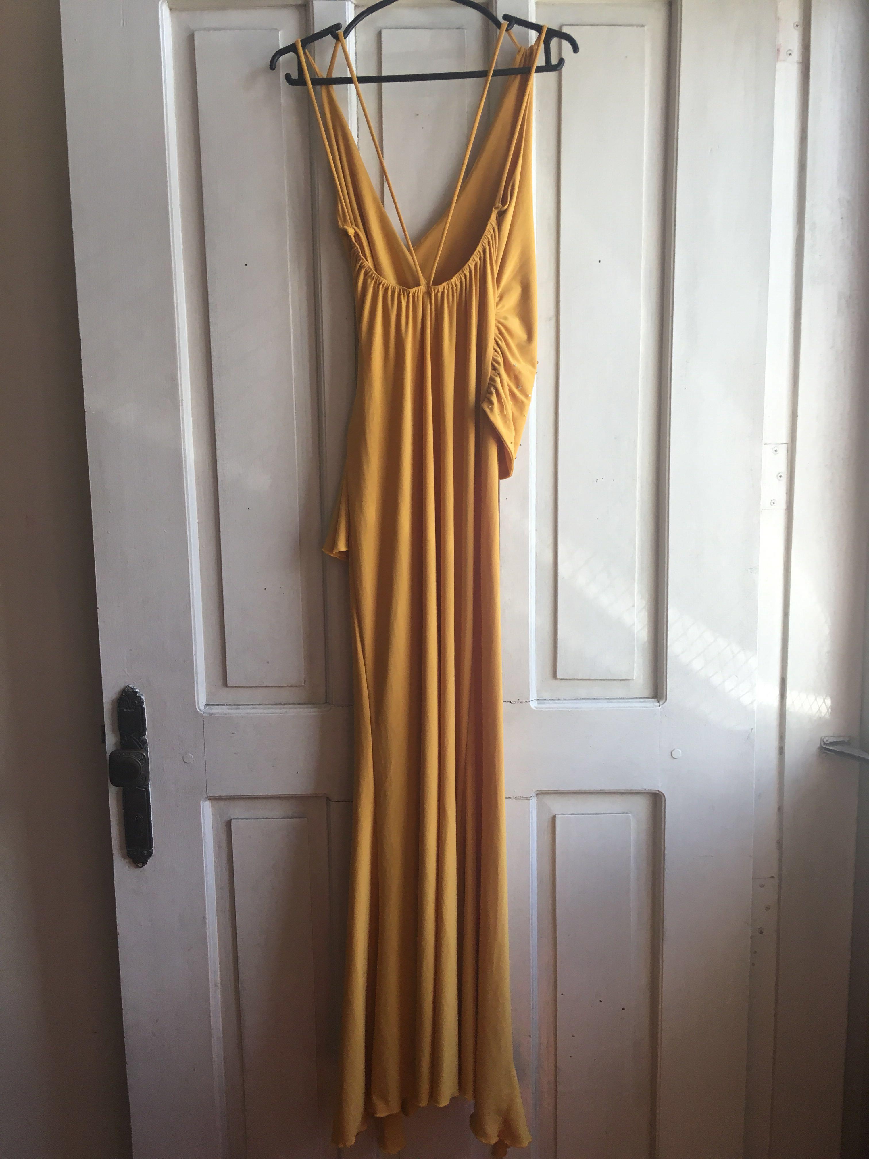 Mustard Long/Formal Gown, Women's Fashion, Dresses & Sets, Evening ...