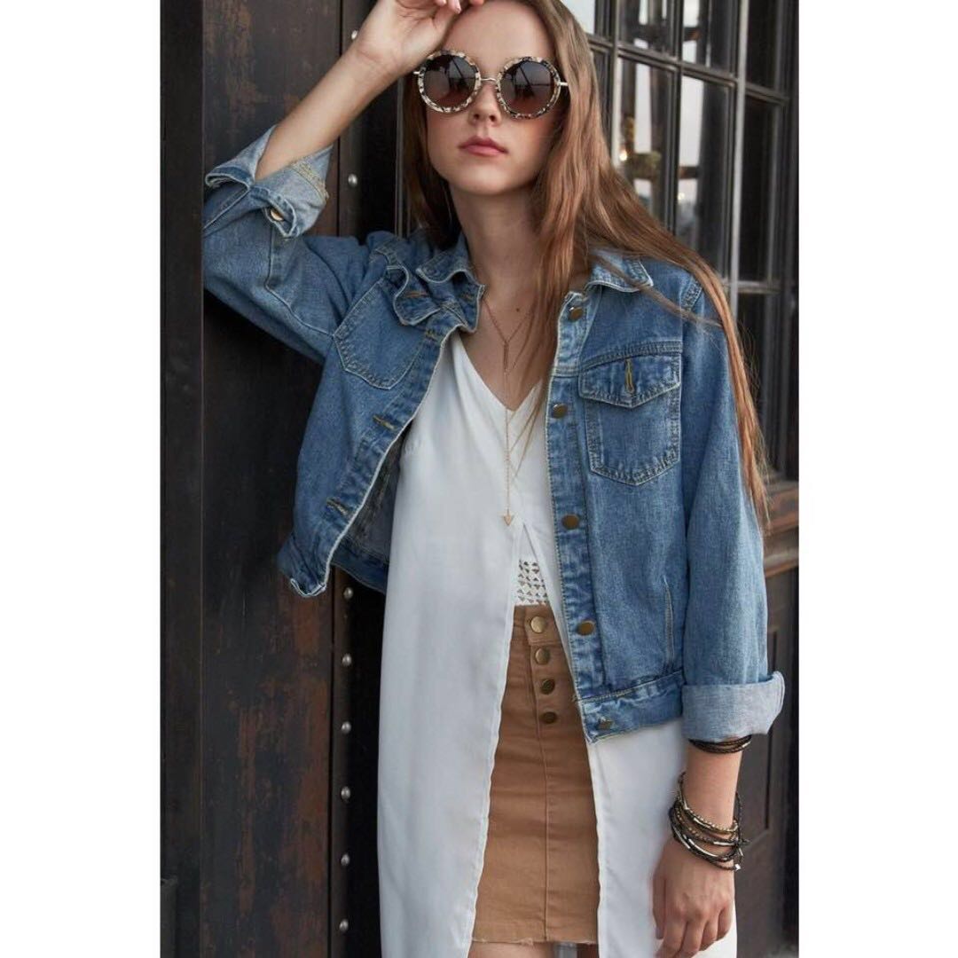 OVERSIZED TUMBLR DENIM JACKET, Women's Fashion, Coats, Jackets and ...
