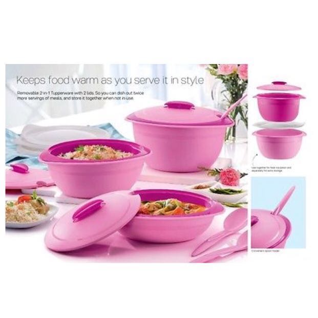 Tupperware pink insulated server, Furniture & Home Living, Kitchenware ...