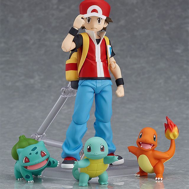[With bonus Pikachu] FIGMA Red Pokemon Satoshi Bulbasaur Charmander Squirtle Good Smile Company ...