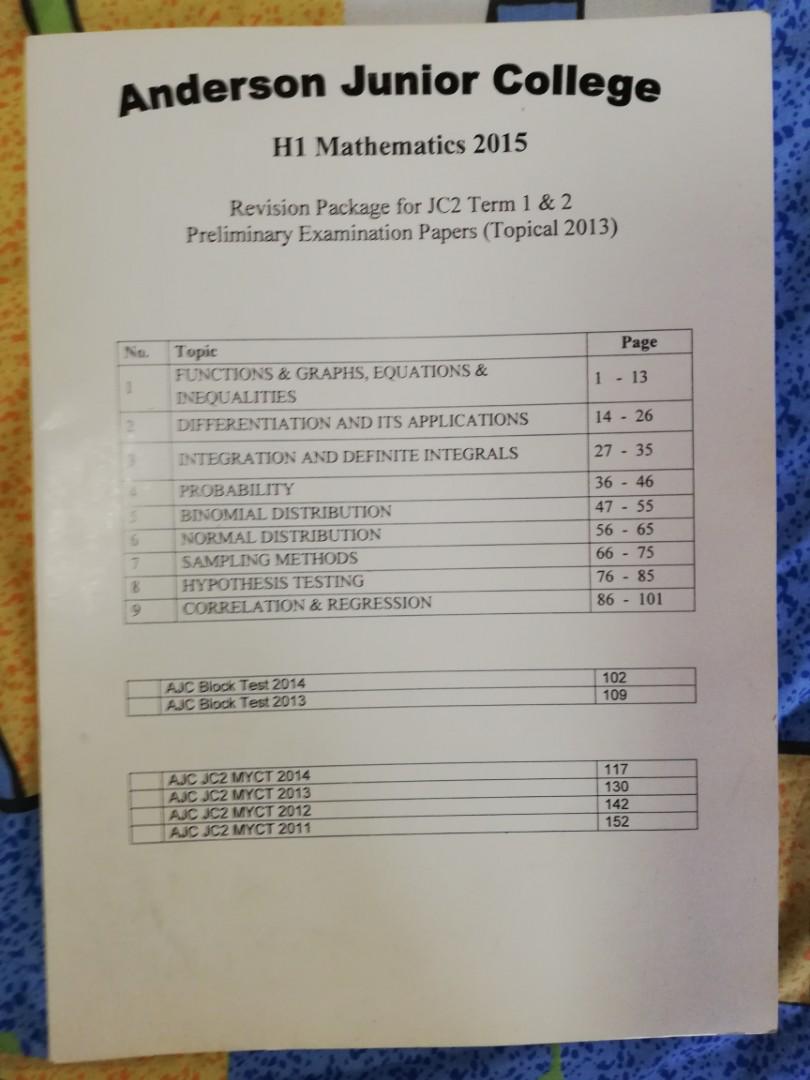 A Level H1 Mathematics TYS and Past Papers, Hobbies & Toys, Books ...