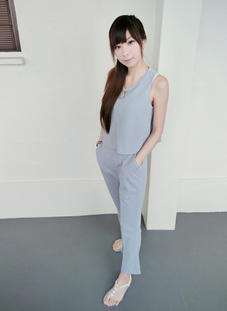 Korean Gray suit, Women's Fashion, Bottoms, Other Bottoms on Carousell