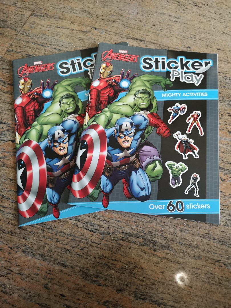 Marvel Avengers Sticker Play Activity Book, Hobbies & Toys, Books ...