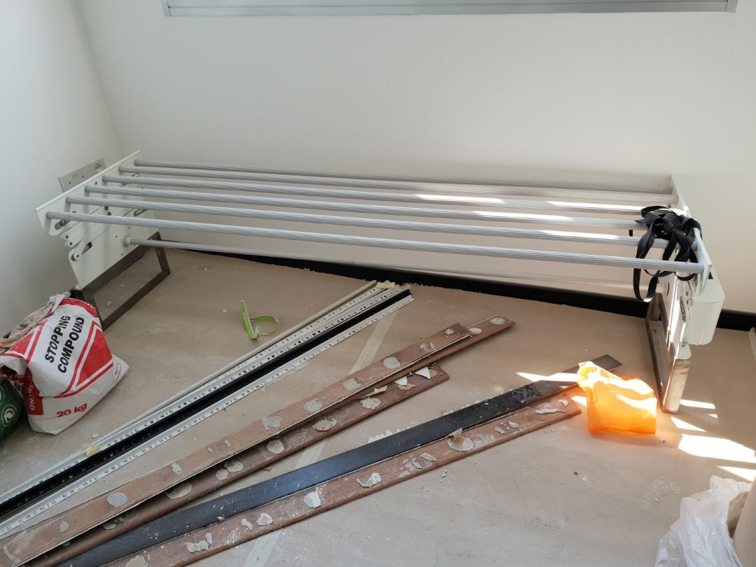 HDB BTO Standard Ceiling Mount Laundry Rack, Furniture & Home Living ...