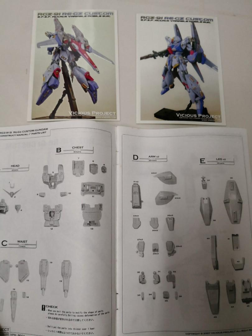 1/100 RGZ-91 Re-GZ Custom Resin conversion kit Vicious Project Gundam ...