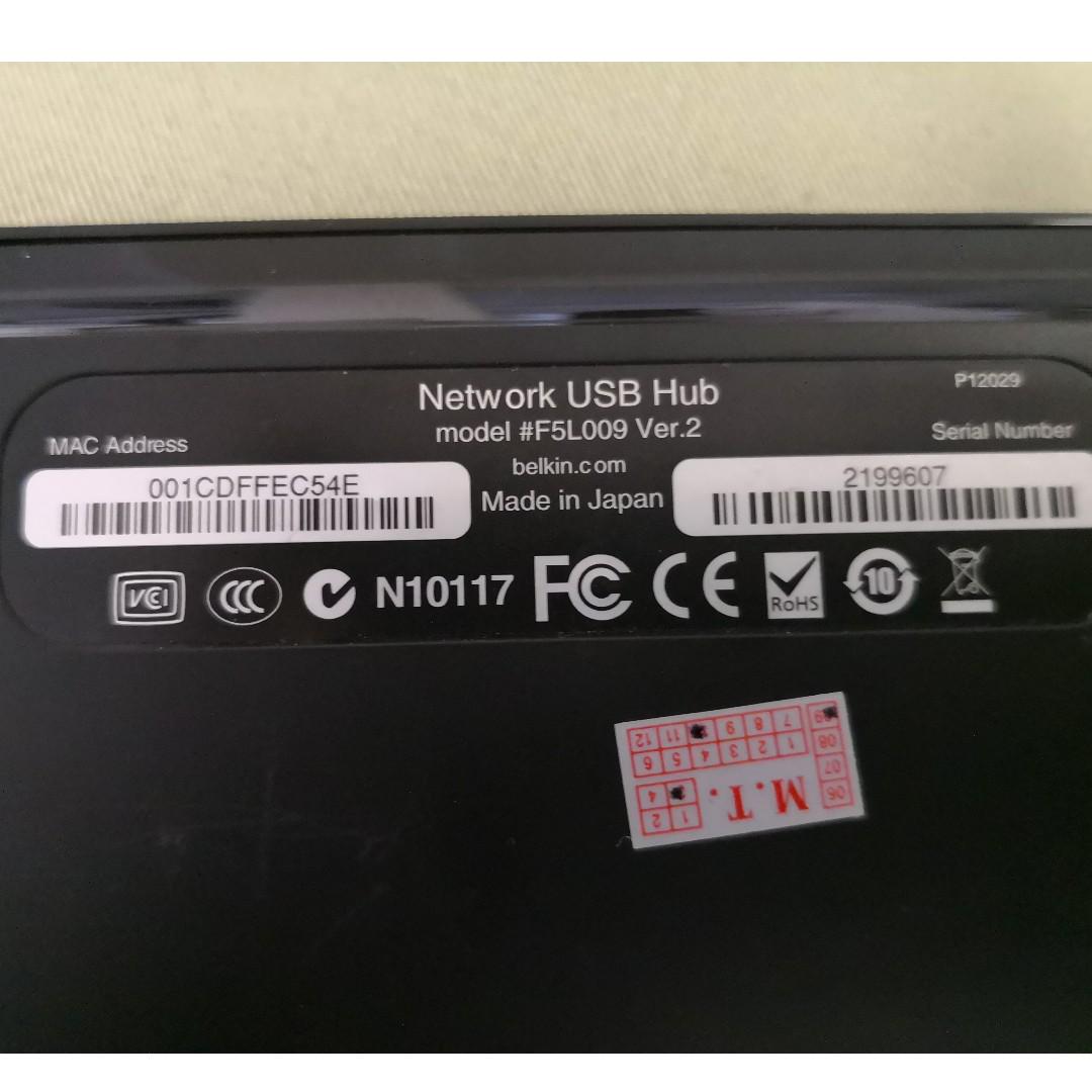 Belkin Network USB Hub model F5L009 ver.2, Computers & Tech, Parts ...