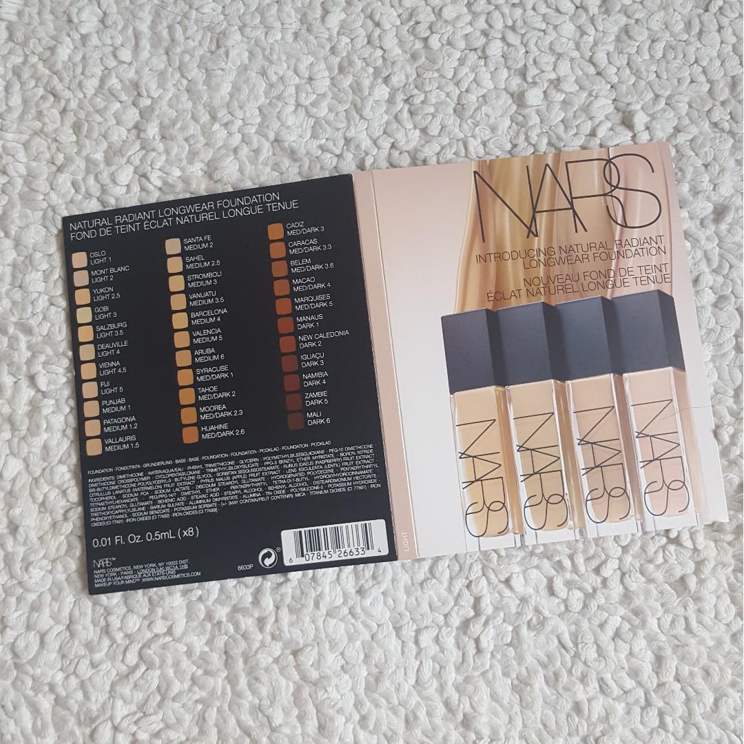 NARS NATURAL RADIANT LONGWEAR FOUNDATION SAMPLE SAMPLE SET - LIGHT ...