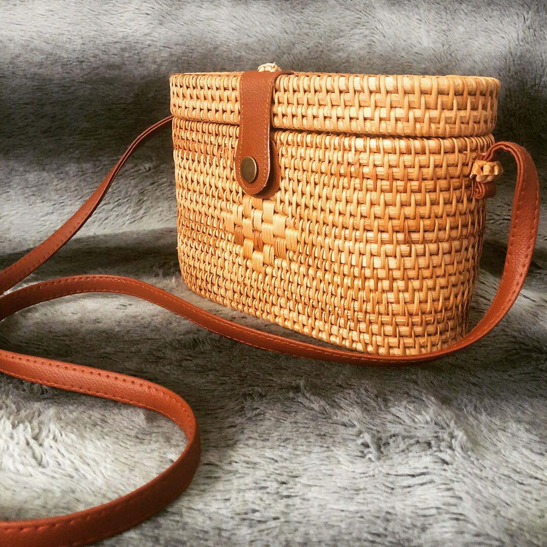 Rectangular Rattan Bag, Women's Fashion, Bags & Wallets, Beach Bags on ...