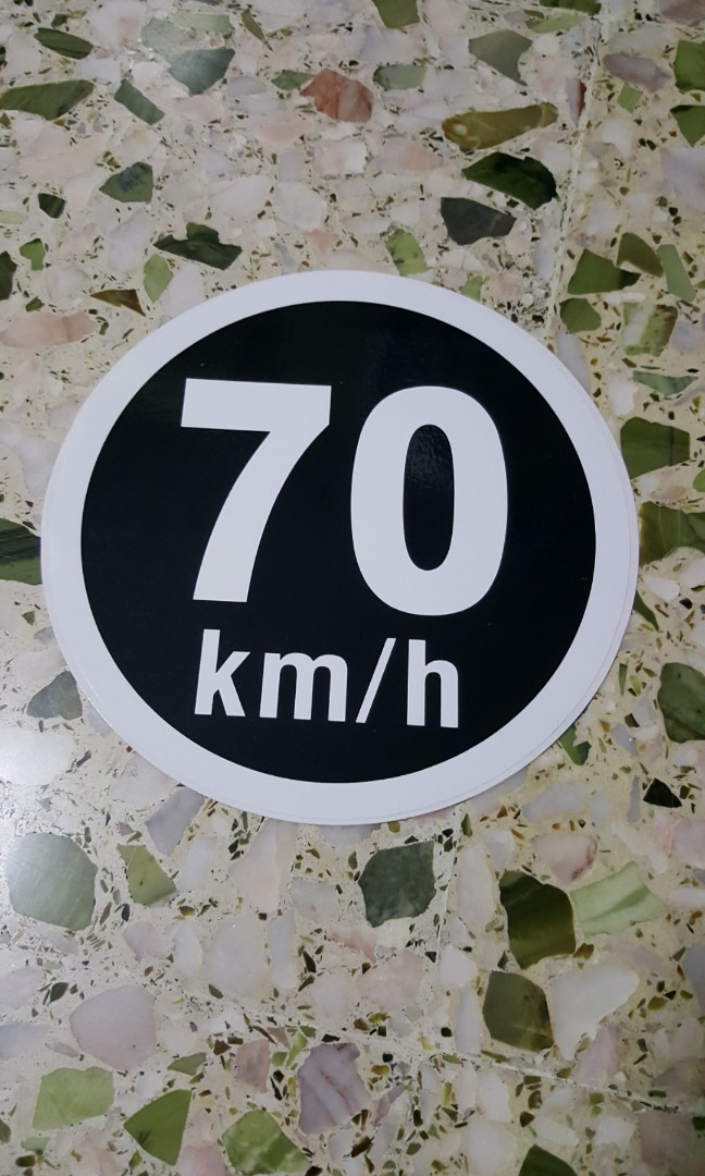 Speed Limit ( 70km/hr ) Outdoor Vinyl Sticker, Everything Else on Carousell