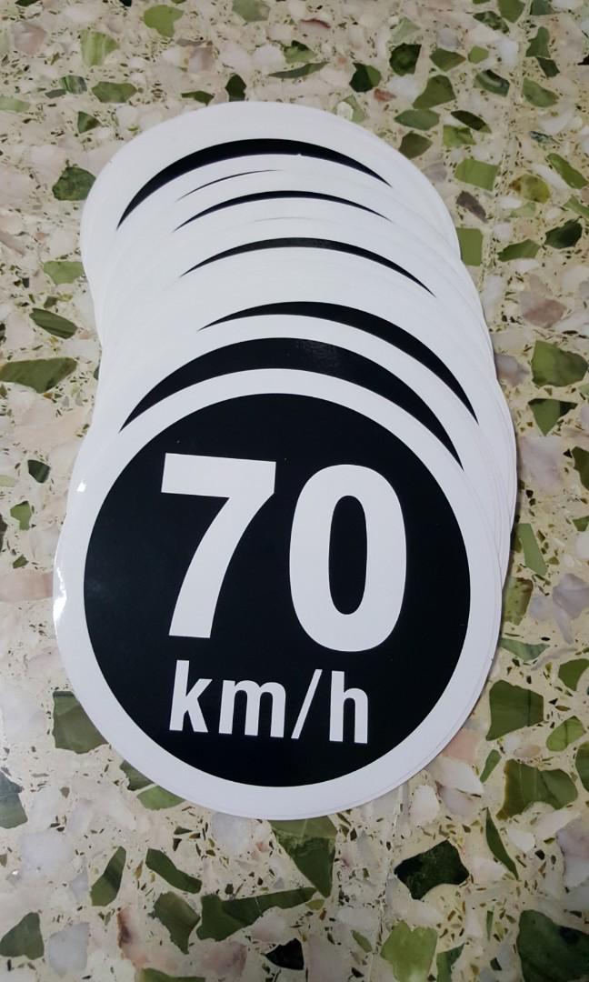 Speed Limit ( 70km/hr ) Outdoor Vinyl Sticker, Everything Else on Carousell