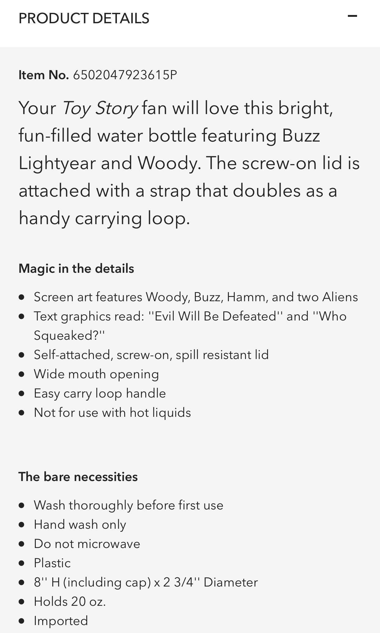 Woody and Buzz Lightyear Water Bottle (Original from USA Disneyland ...