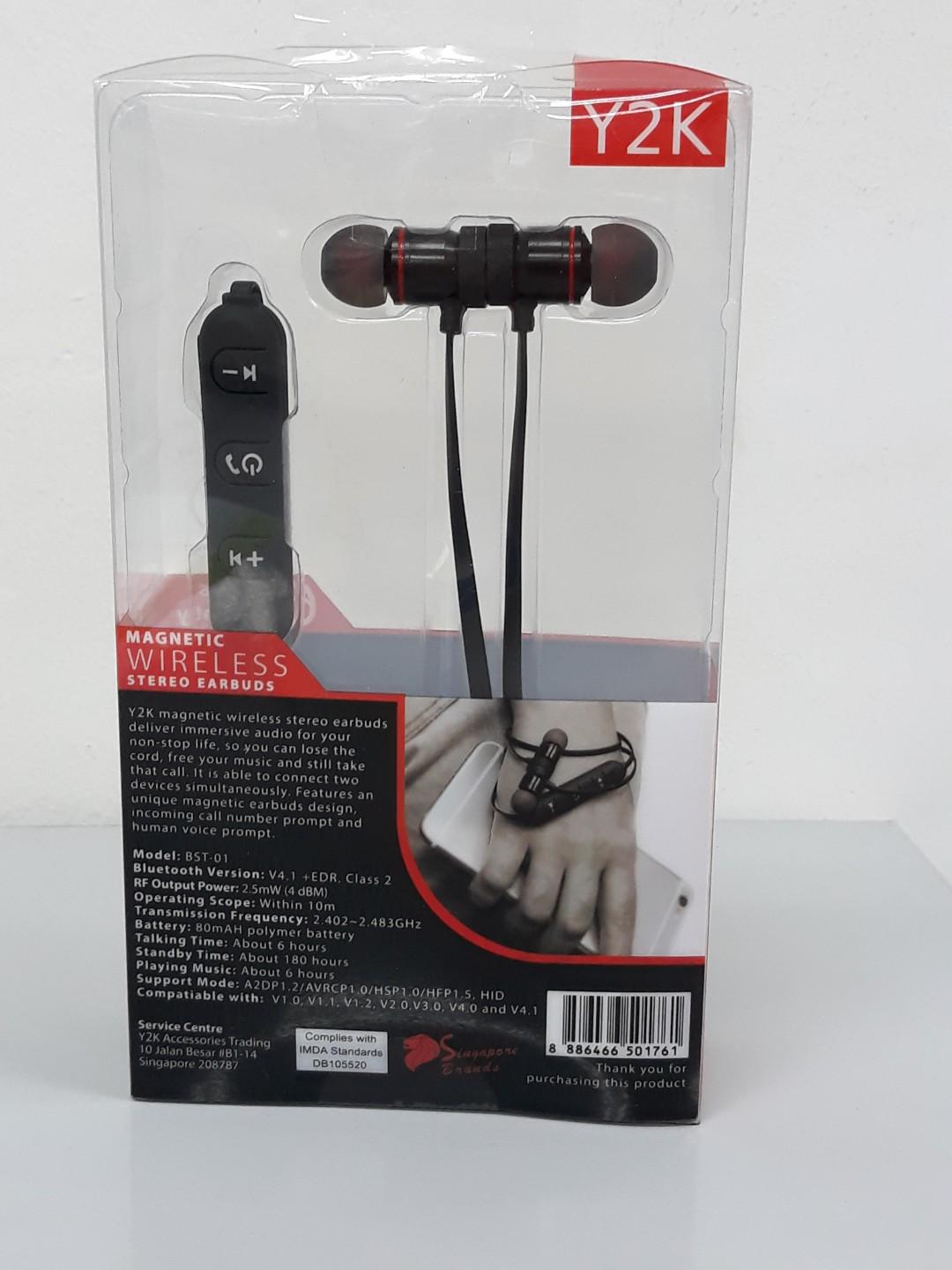 Y2K Magnetic wireless, stereo earbuds, Audio, Earphones on Carousell