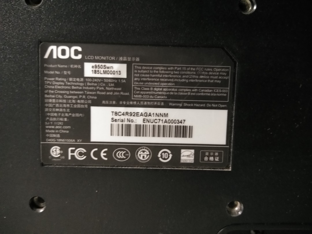 Aoc Lcd Monitor Computers And Tech Parts And Accessories Monitor Screens