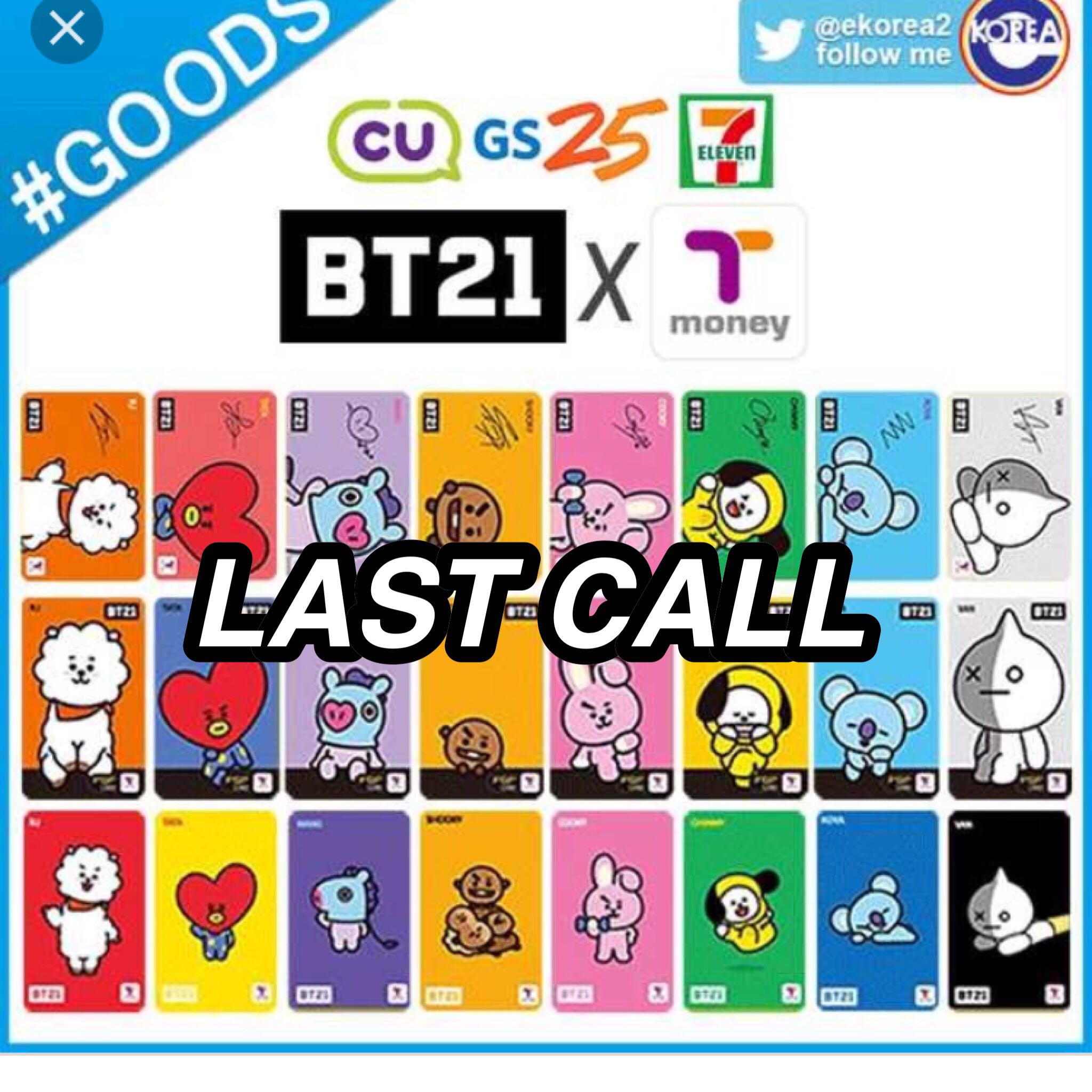 [LAST CALL] BT21 BTS T-Money GS CU 7-11 versions, Hobbies & Toys, Memorabilia & Collectibles, K ...