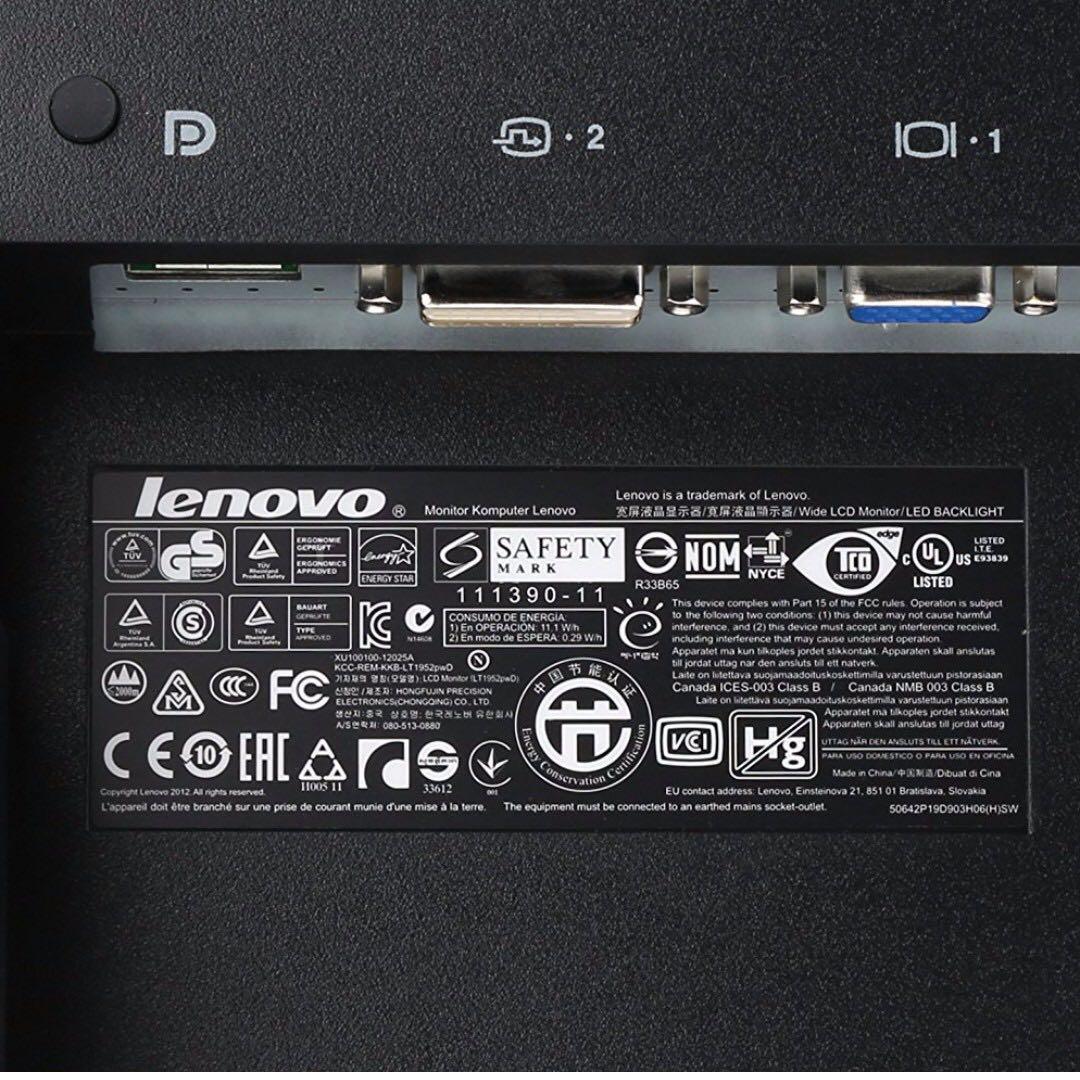 LENOVO ThinkVision LT1952p 19-inch LCD Monitor (Refurbished), Computers ...