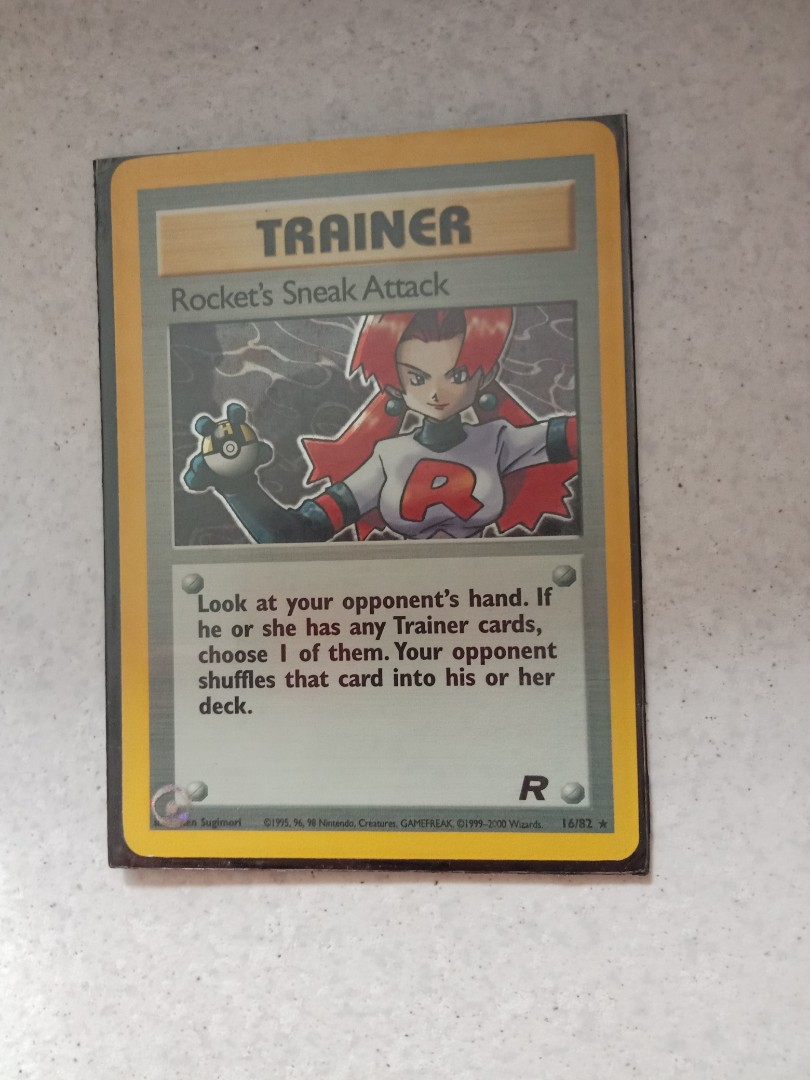 Pokemon Trainer Card Rocket's Sneak Attack, Hobbies & Toys, Toys ...