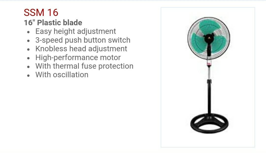 Stand fan Standard SSM16, Furniture & Home Living, Cleaning & Homecare ...