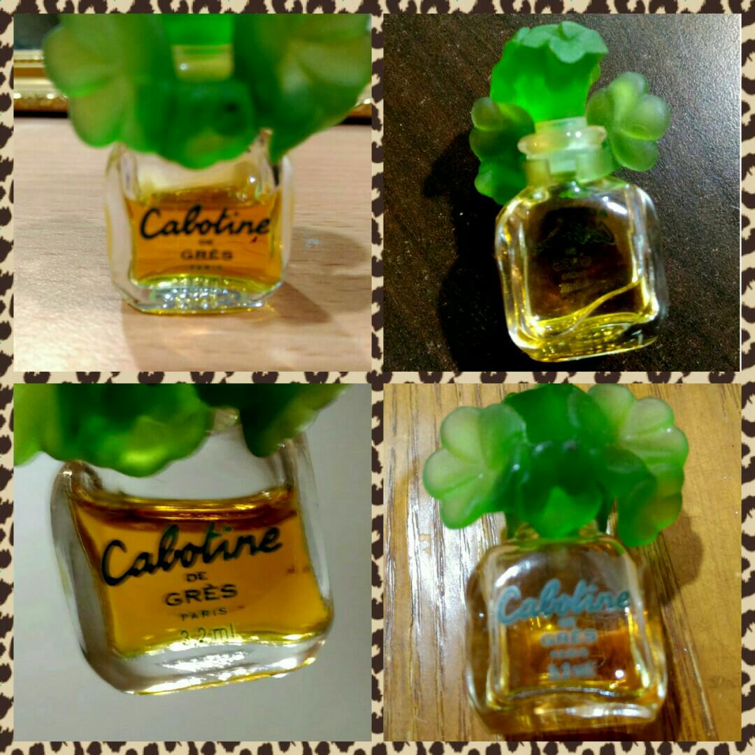 Vintage Cabotine de Gres mini perfume with green flower top, Hobbies ...