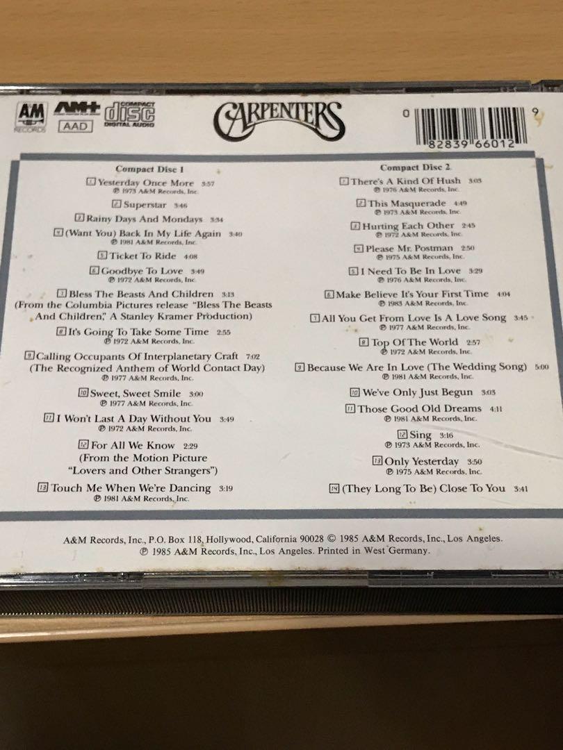 Carpenters - yesterday once more (2 disc album), Hobbies & Toys, Music ...