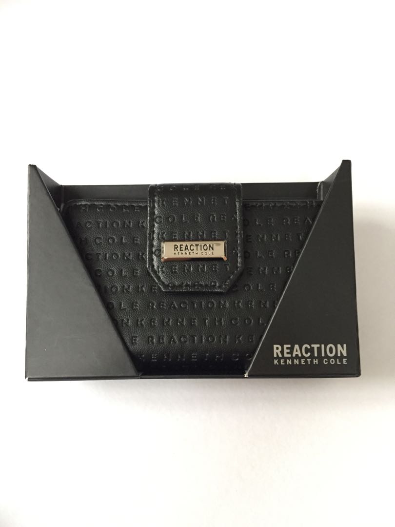 KENNETH COLE REACTION BLACK EMBOSSED PAY YOUR TAB WOMEN’S WALLET ...