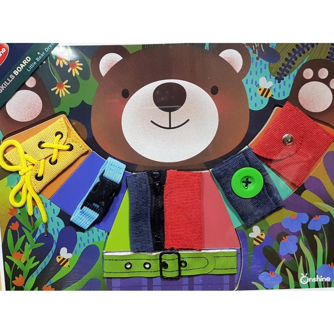 ONSHINE - BASIC PRACTICAL LIFE SKILLS DRESSING BOARD - CAT OR BEAR ...