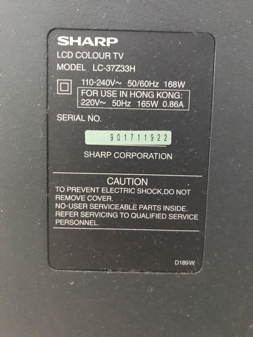 Sharp AQUOS 37” LCD TV, 家庭電器, 電視 & 其他娛樂, 電視 - Carousell