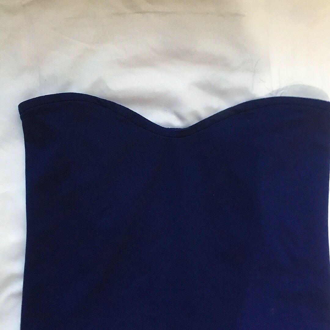Sweetheart navy blue tube top on Carousell