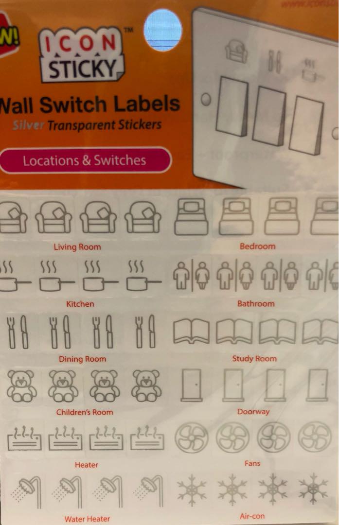 Switch Label 電掣貼紙, 傢俬＆家居, 其他, 家居改善及收納用品 - Carousell
