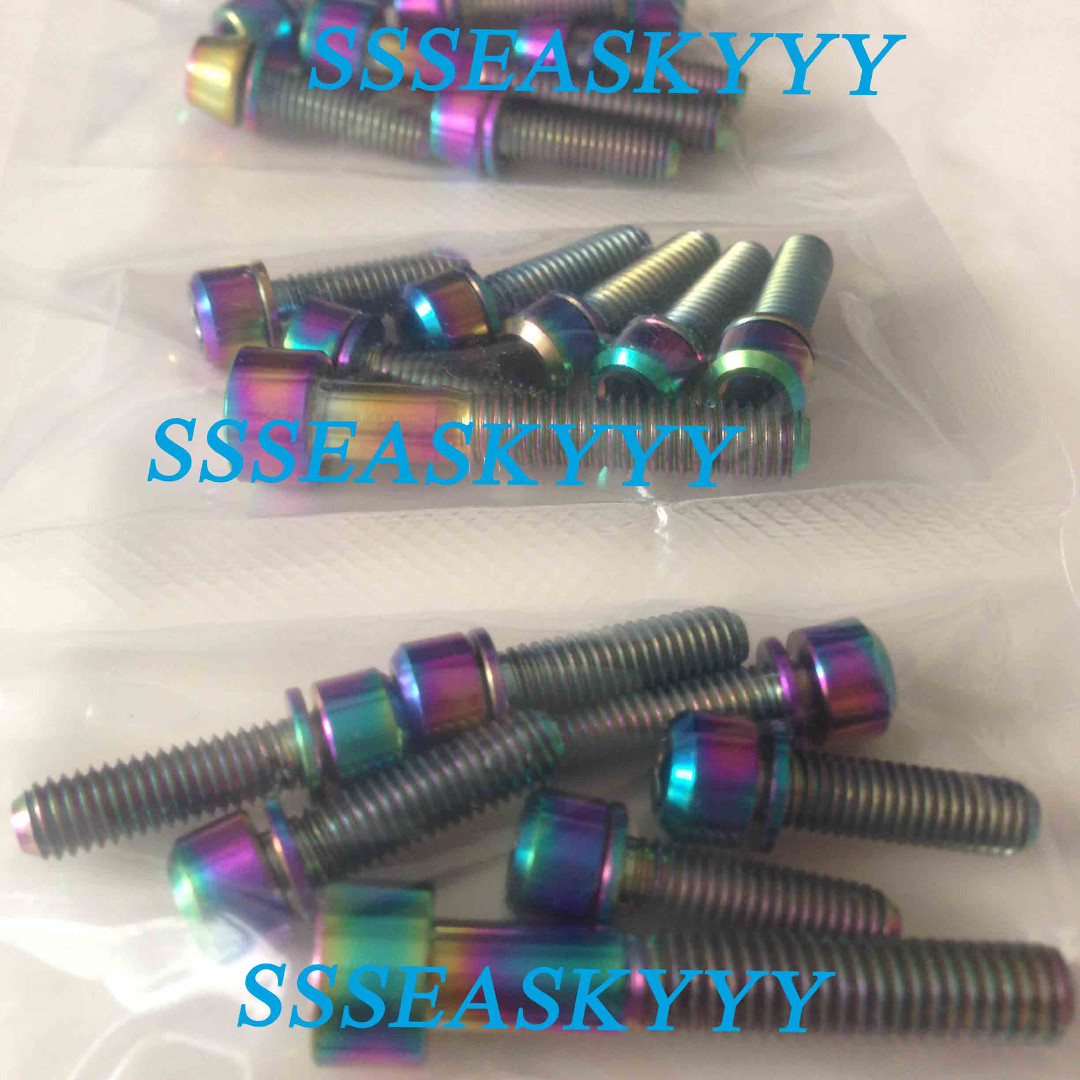 Stem and Headset Bolts Set Titanium Alloy Rainbow Color, Sports ...