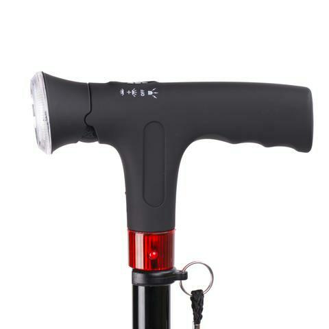 Medium Quad Smart Walking Stick With Light And Alarm, Health ...