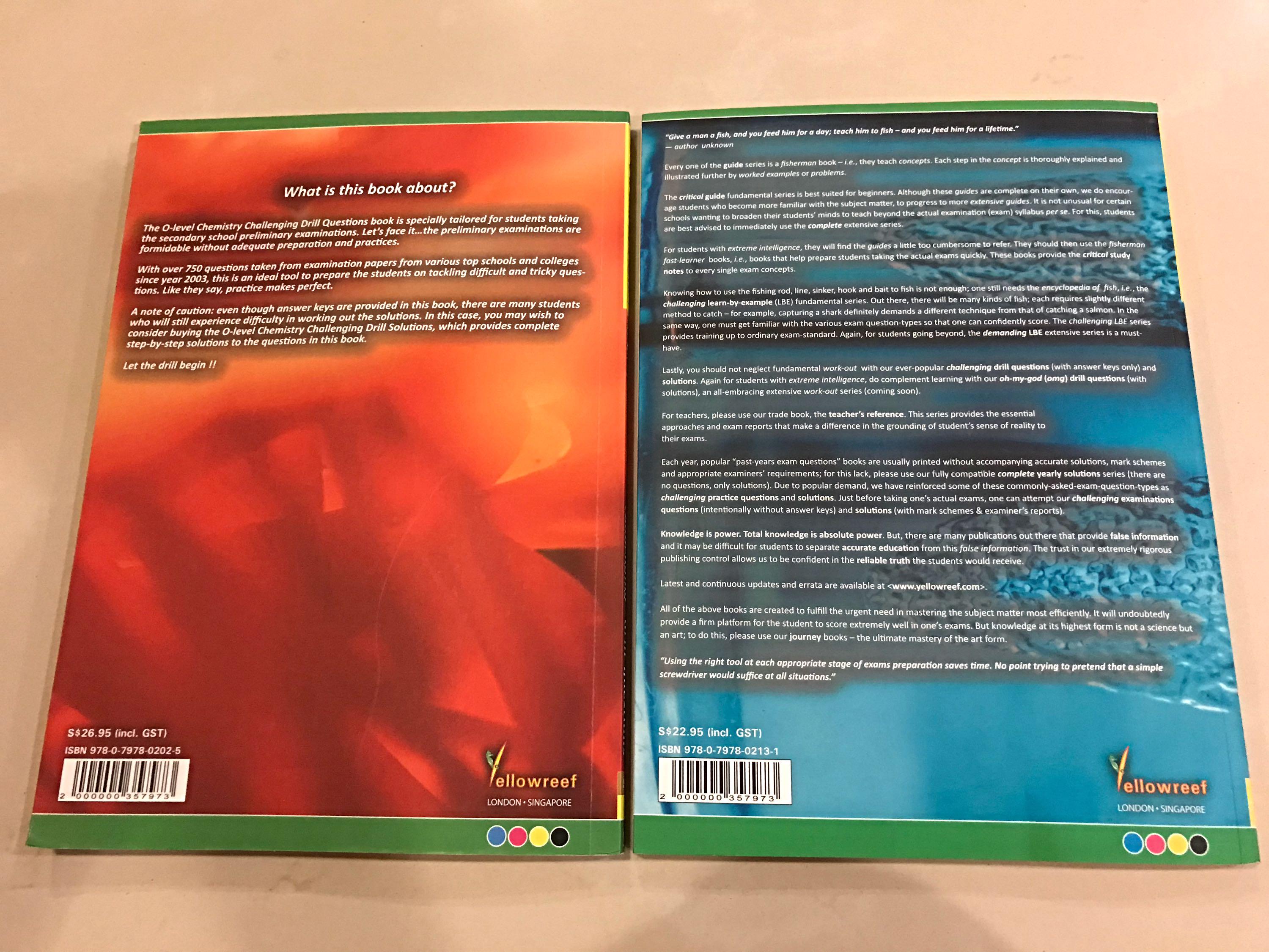 Chemistry o-level challenging drill questions (yellow reef), Hobbies ...