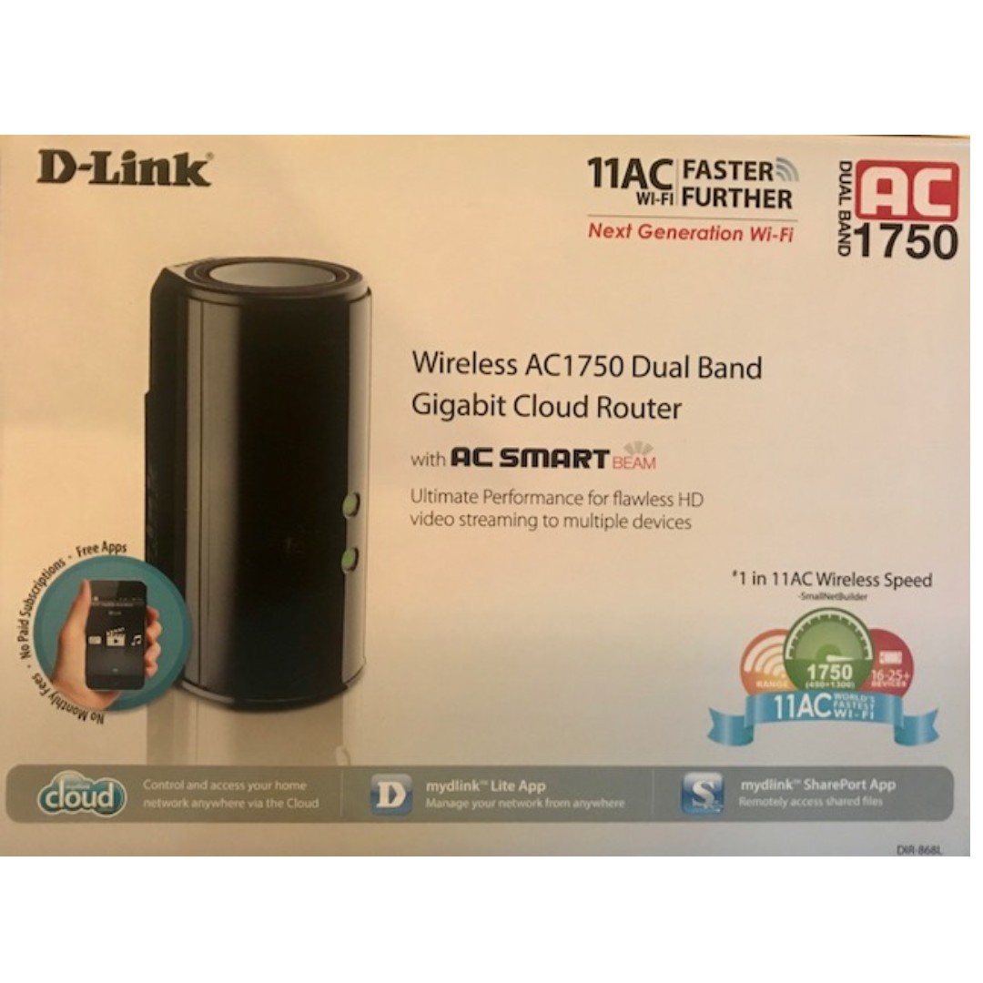 Dlink Wireless AC1750 Dual-Band Gigabit Cloud Router (DIR-868L ...