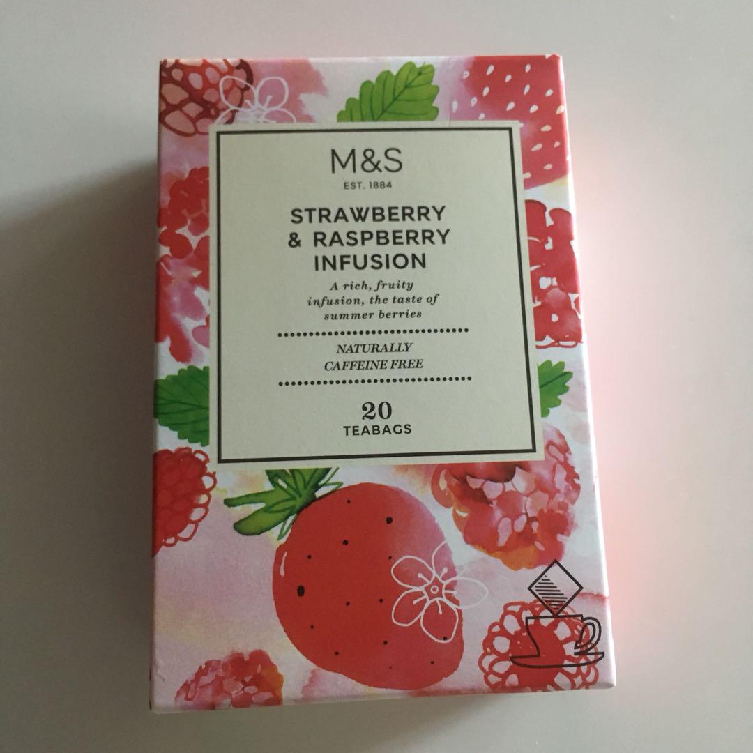 M&S strawberry and raspberry teabags, Food & Drinks, Beverages on Carousell